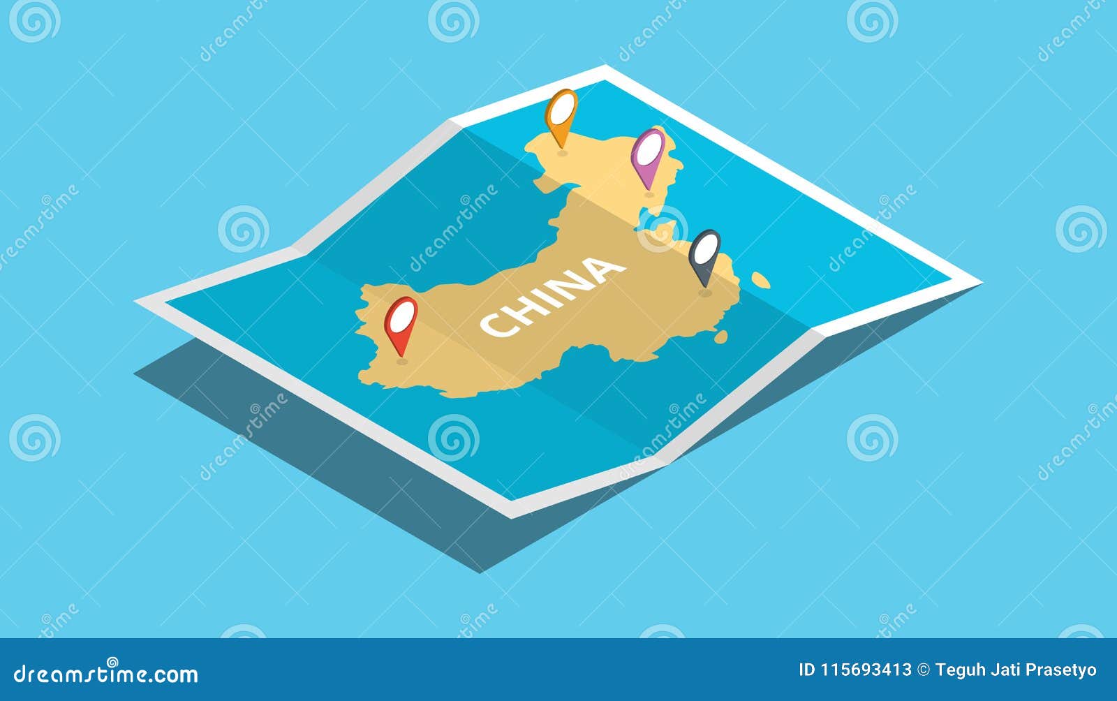 China - Maps Collection. Six Maps Of Different Designs Royalty-Free ...