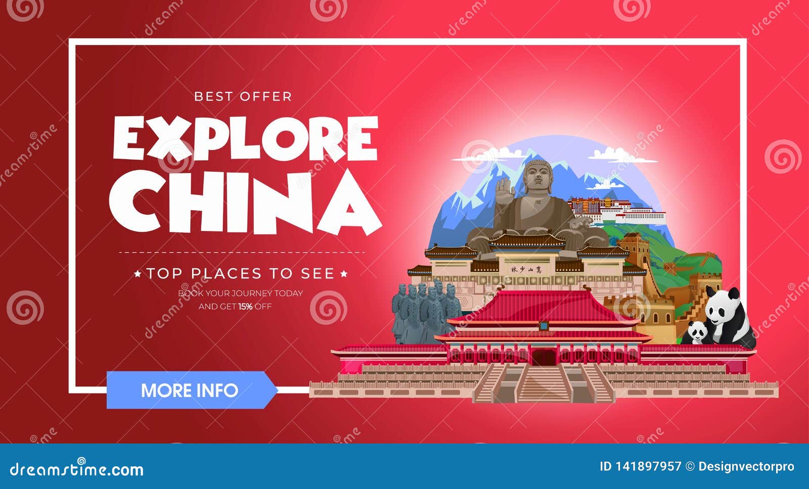 Explore China Travel Banner Design. Asia Travel Design Concept Stock ...