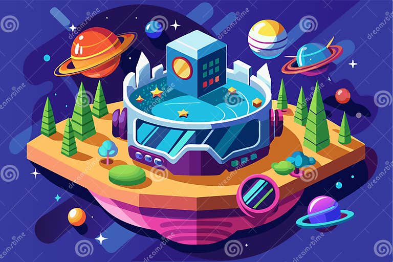 Explore a Colorful Virtual Reality Environment with Planets, a Unique ...