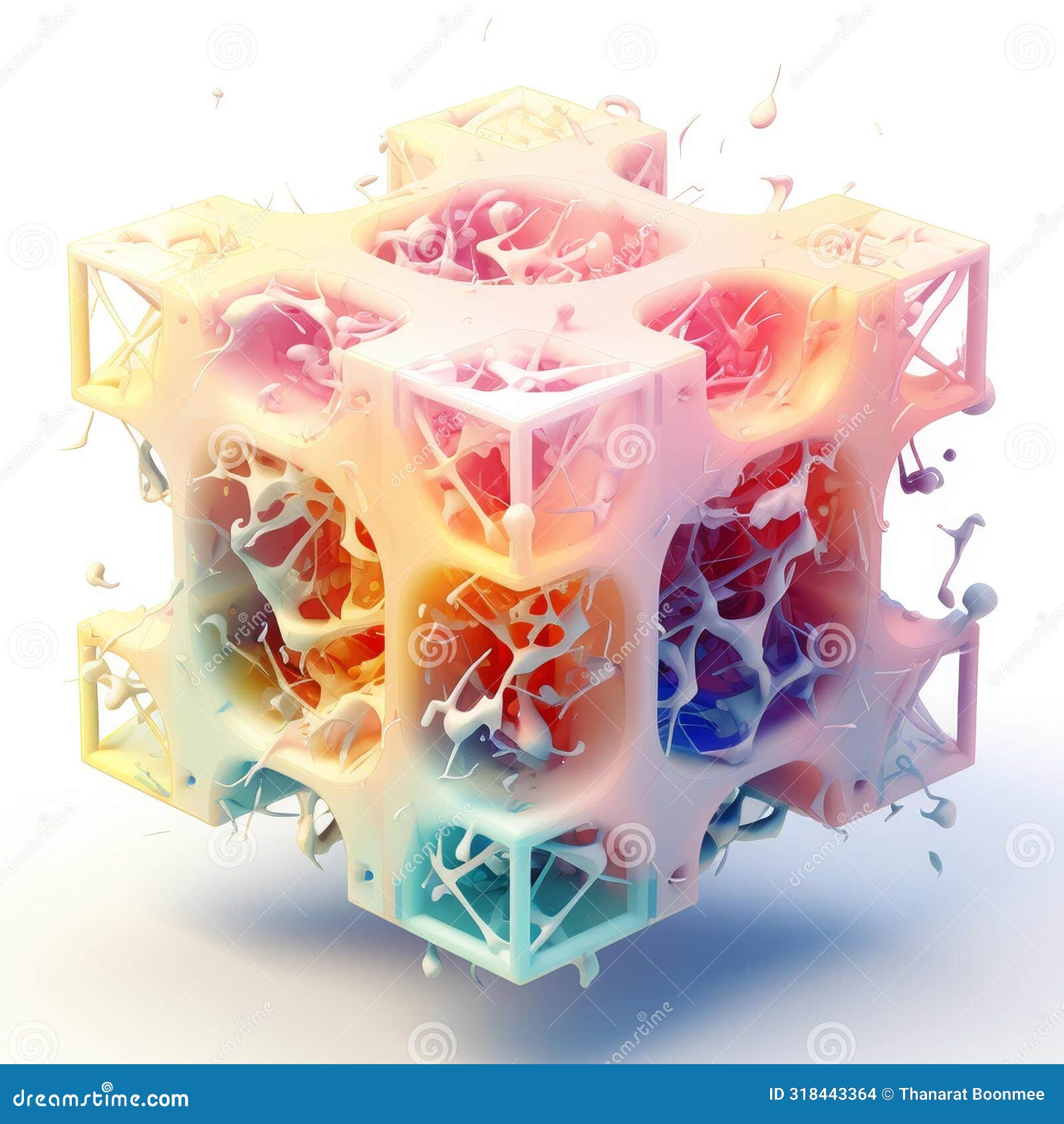 Explore the Complexity of a Fractal Cube on a Pristine White Background ...