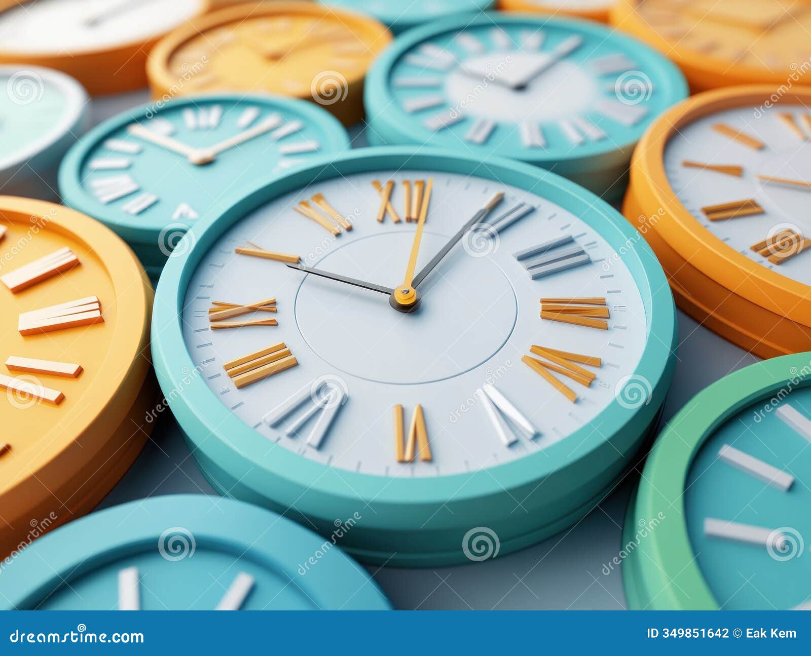 Explore the Concept of Time Management Using Colorful Interconnected Circles Forming a Habit ...