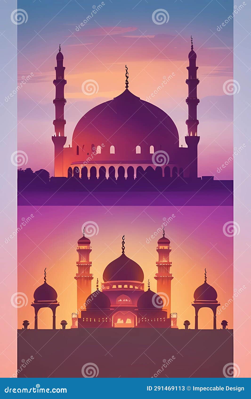 Modern Mosque Illustration With Vibrant Colors | CartoonDealer.com ...