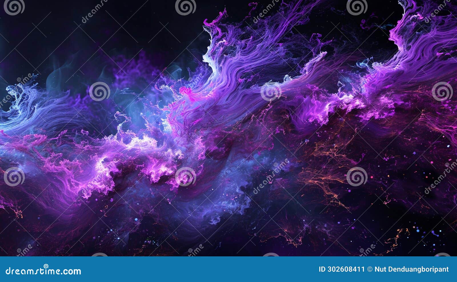 Explore Cosmic Vibes with Galactic Pulse Abstract Neon Waves Stock ...
