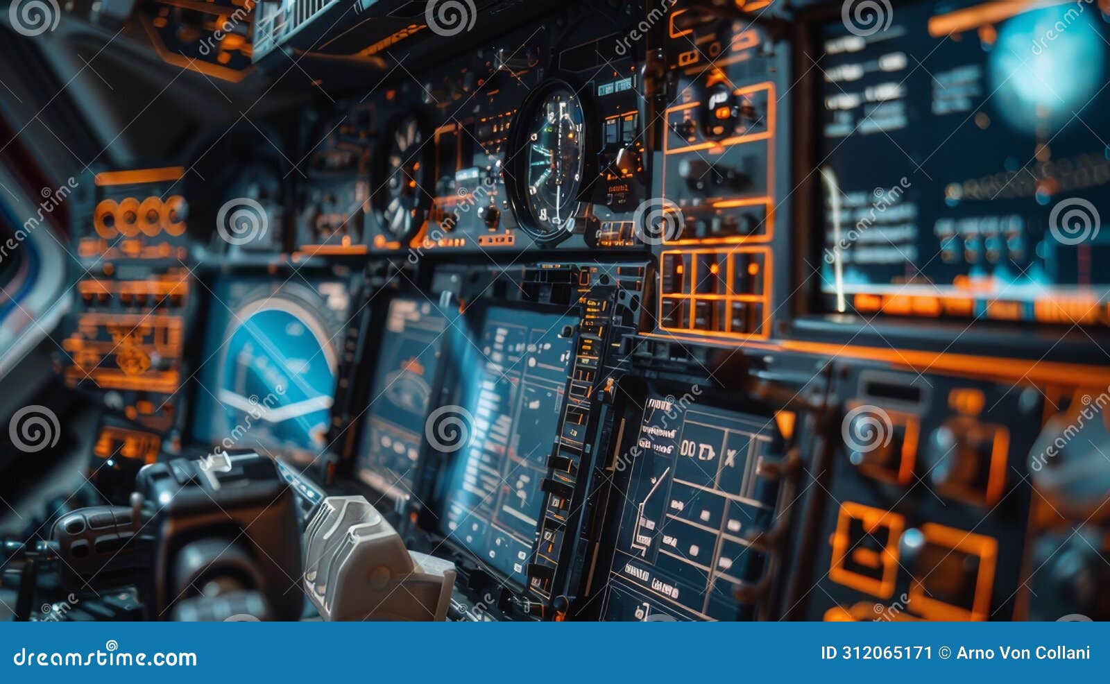 Space Shuttle Cockpit: Command Center of Interstellar Exploration Stock ...