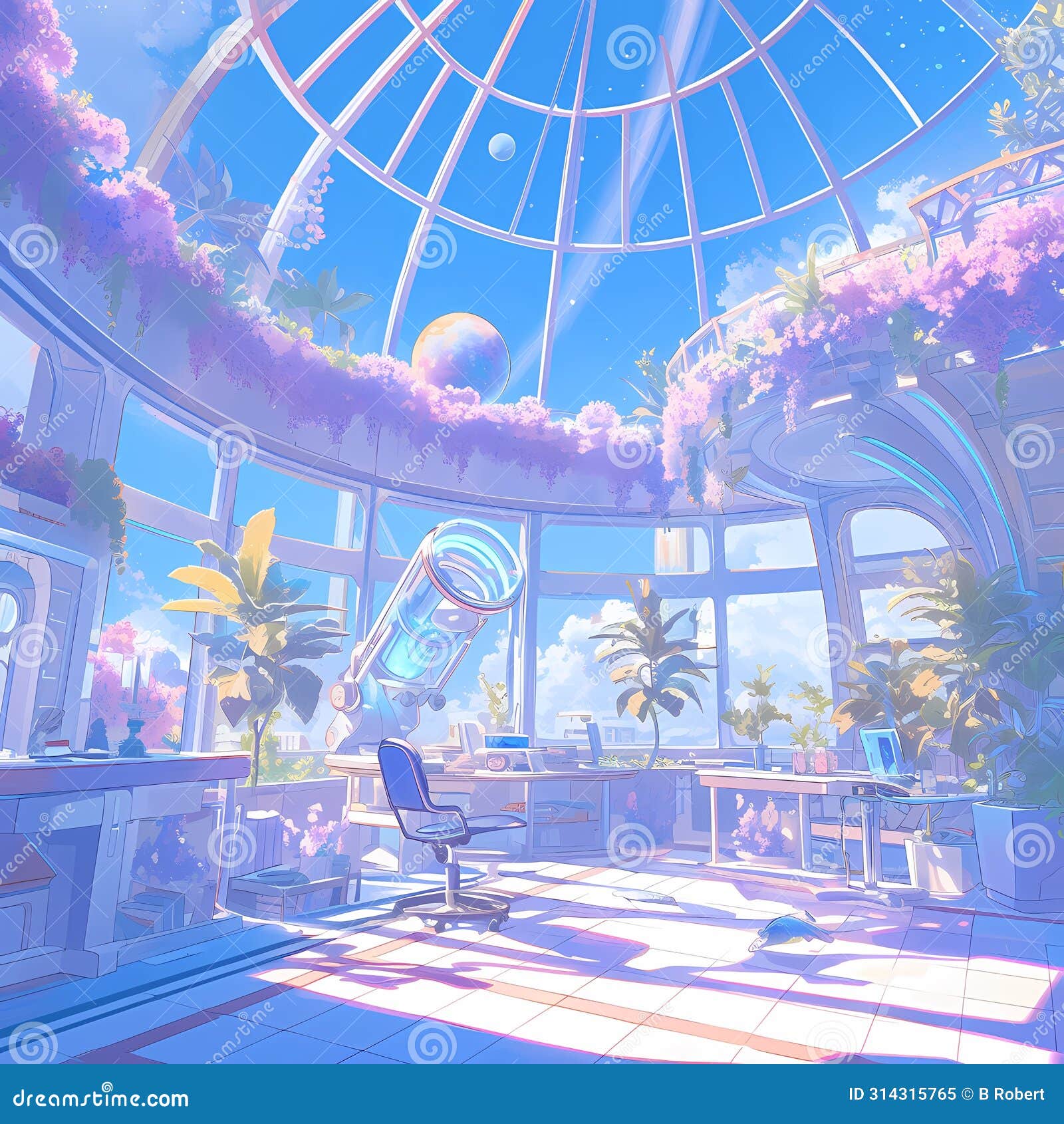 Explore the Cosmos in Stylish Elegance: Observatory Interior Stock ...
