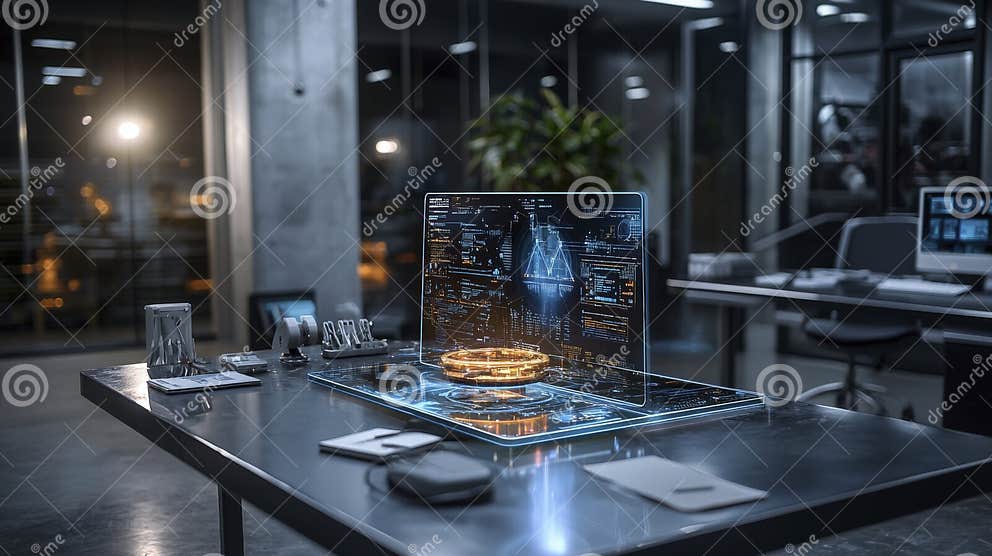 Futuristic Augmented Reality Workspace a Showcase of High-tech ...