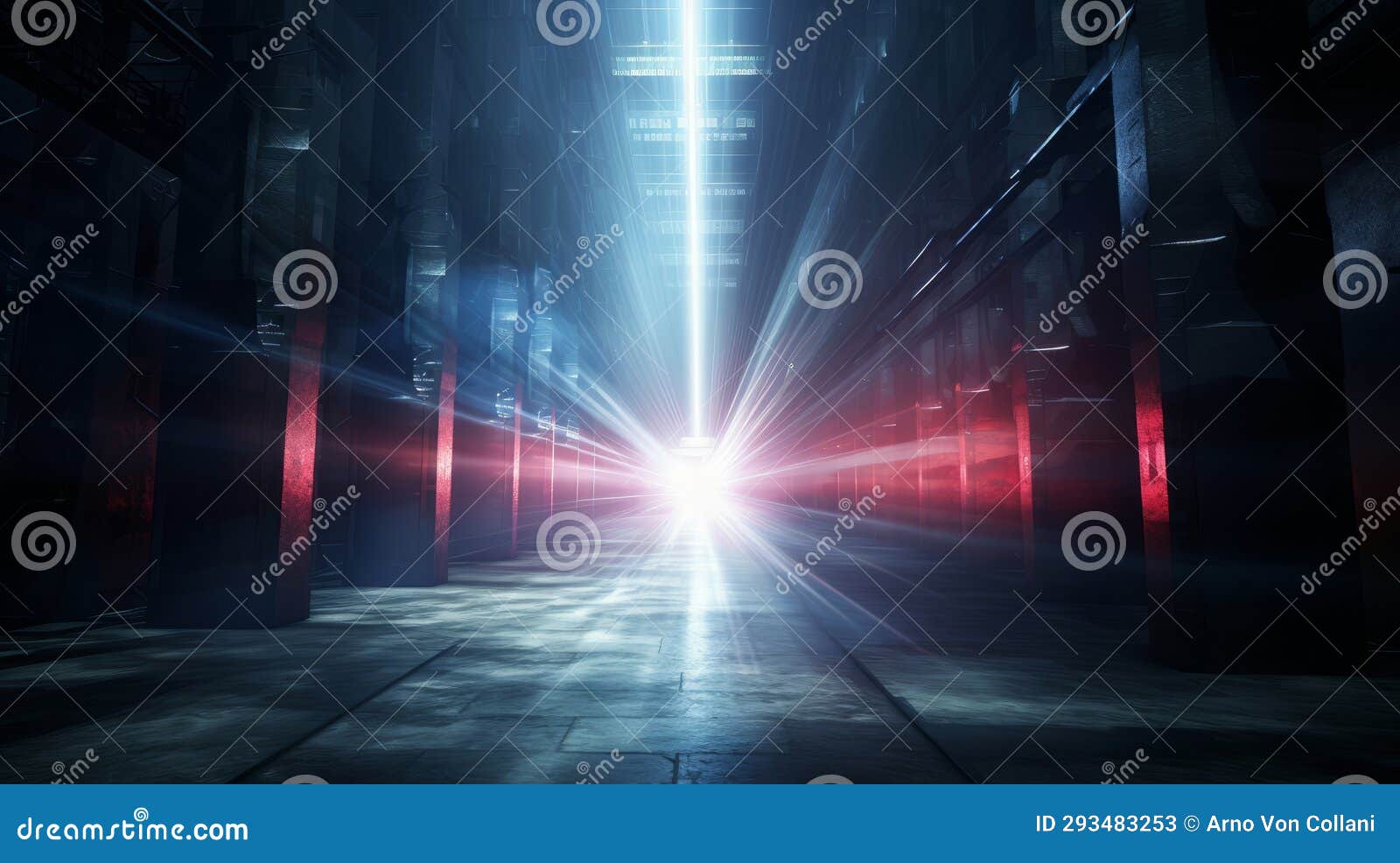 Futuristic Underground Lab with Enormous AI-Generated Laser Experiments ...