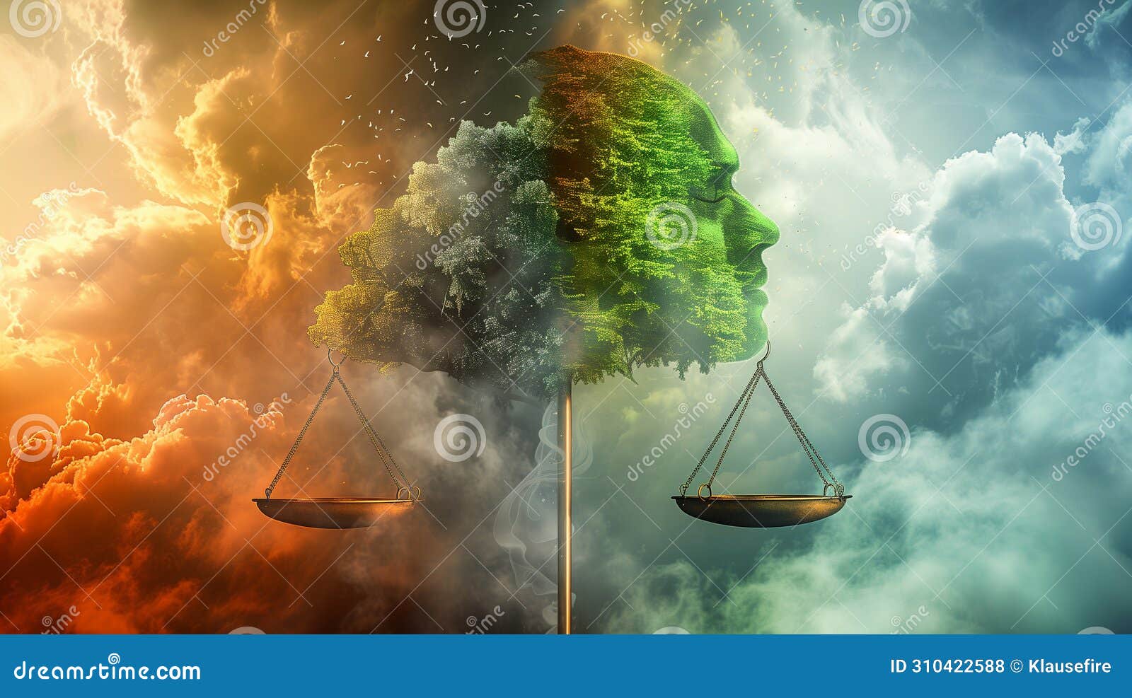 Balancing Act: Abstract Photo of Judgement Scale Amidst Destruction and ...