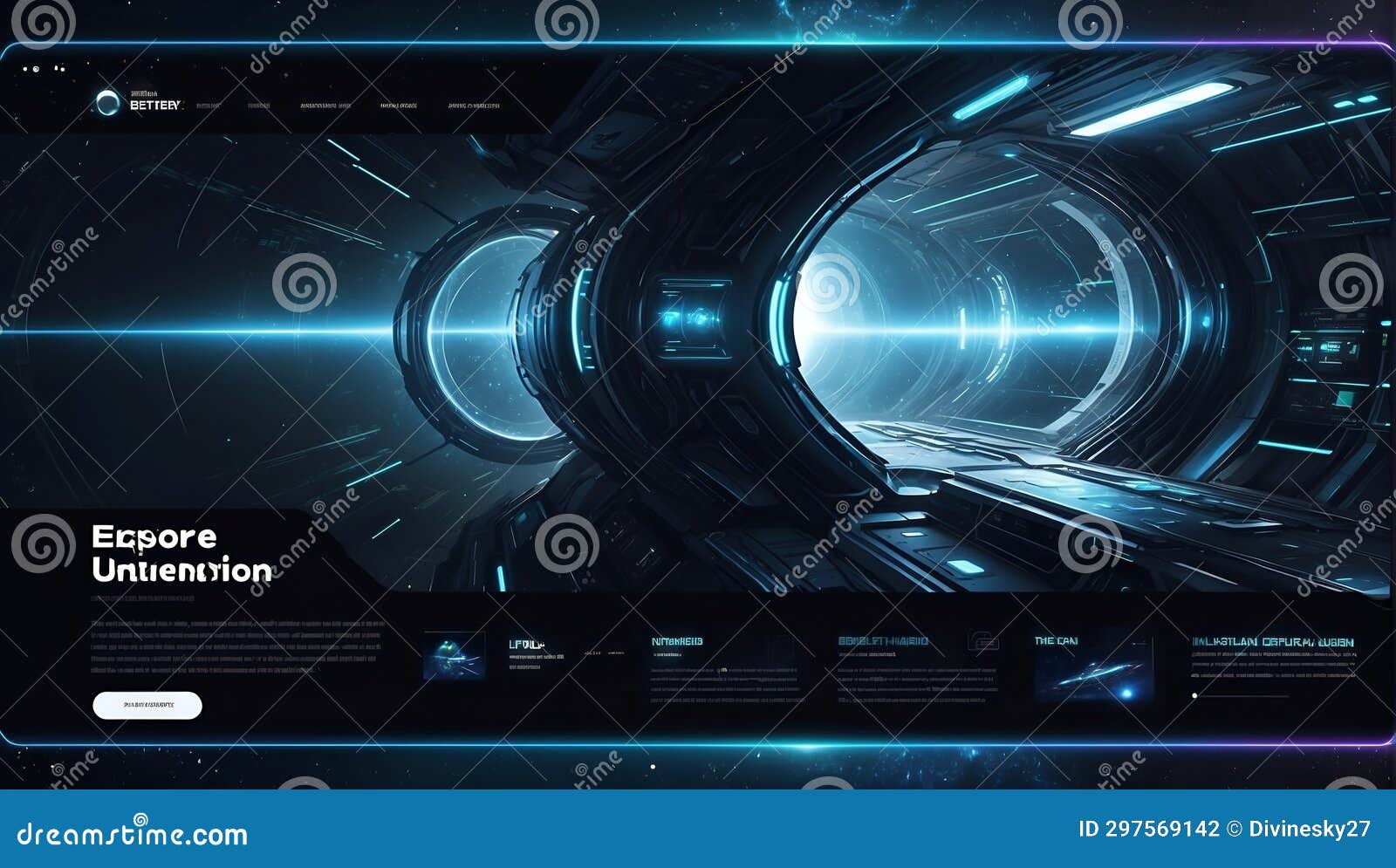 Cosmic Fusion: Sci-fi Web Design Unveiling the Future. Generative Ai ...