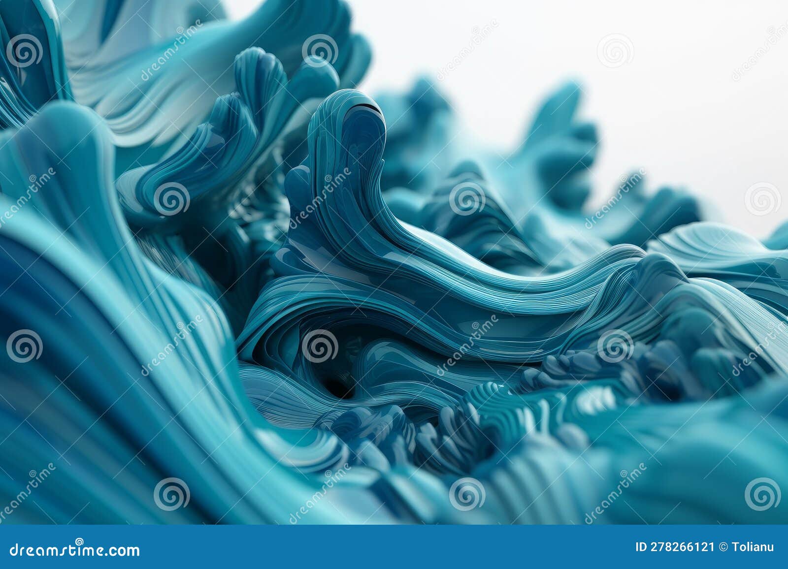 Twisted Waves: a Modern Minimalist Blue and Turquoise Design in 3D ...