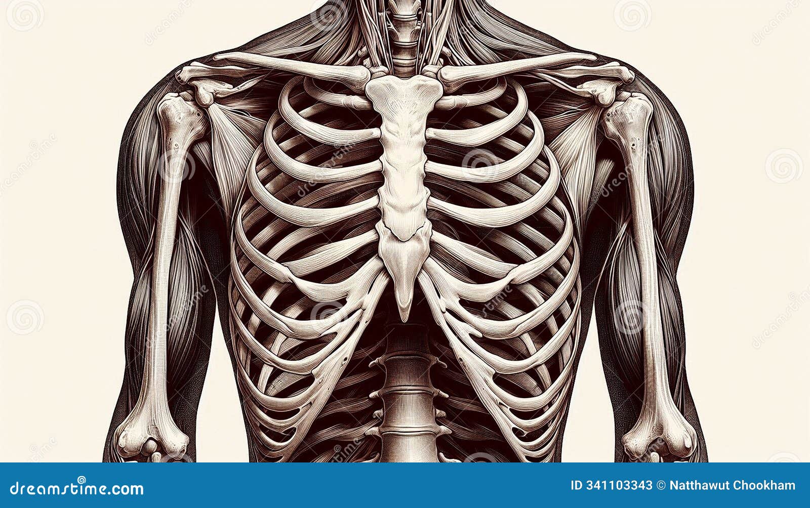 Human Anatomy Detailed Skeleton Back View Stock Illustration ...