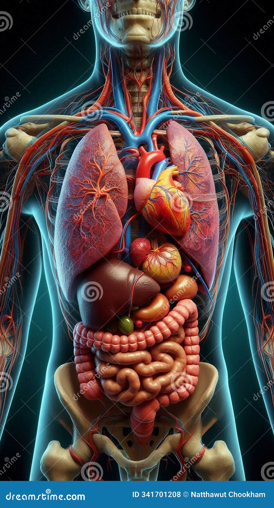 Detailed Illustration of Human Internal Organs and Systems Stock ...
