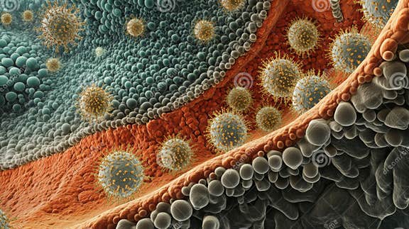 Explore a Detailed Microscopic Landscape Featuring Diverse Cells and ...