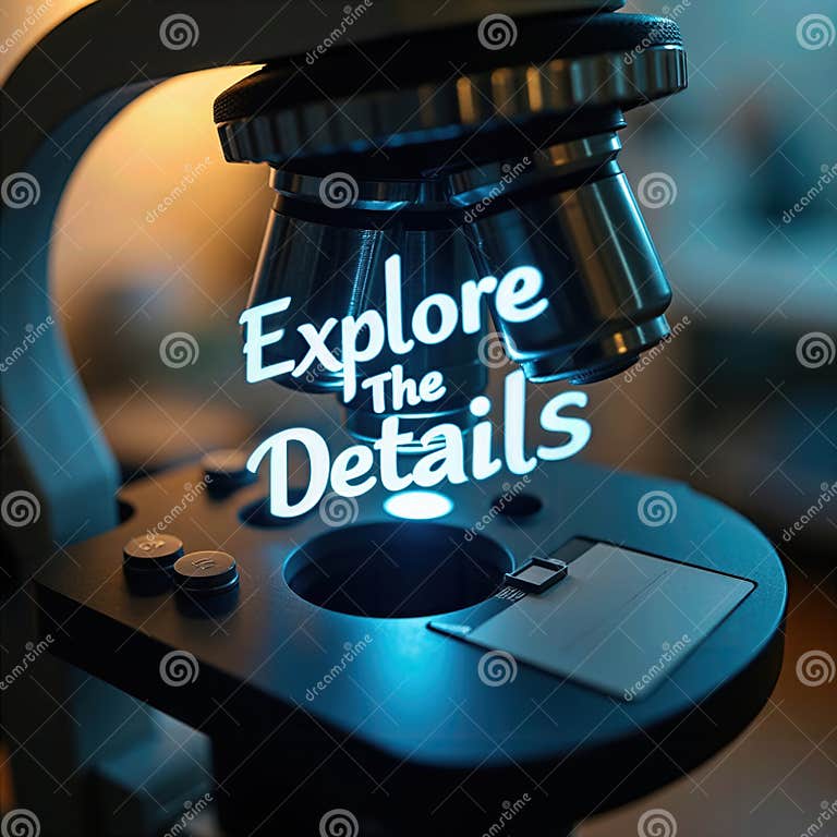 Explore the Details Microscope Stock Illustration - Illustration of ...
