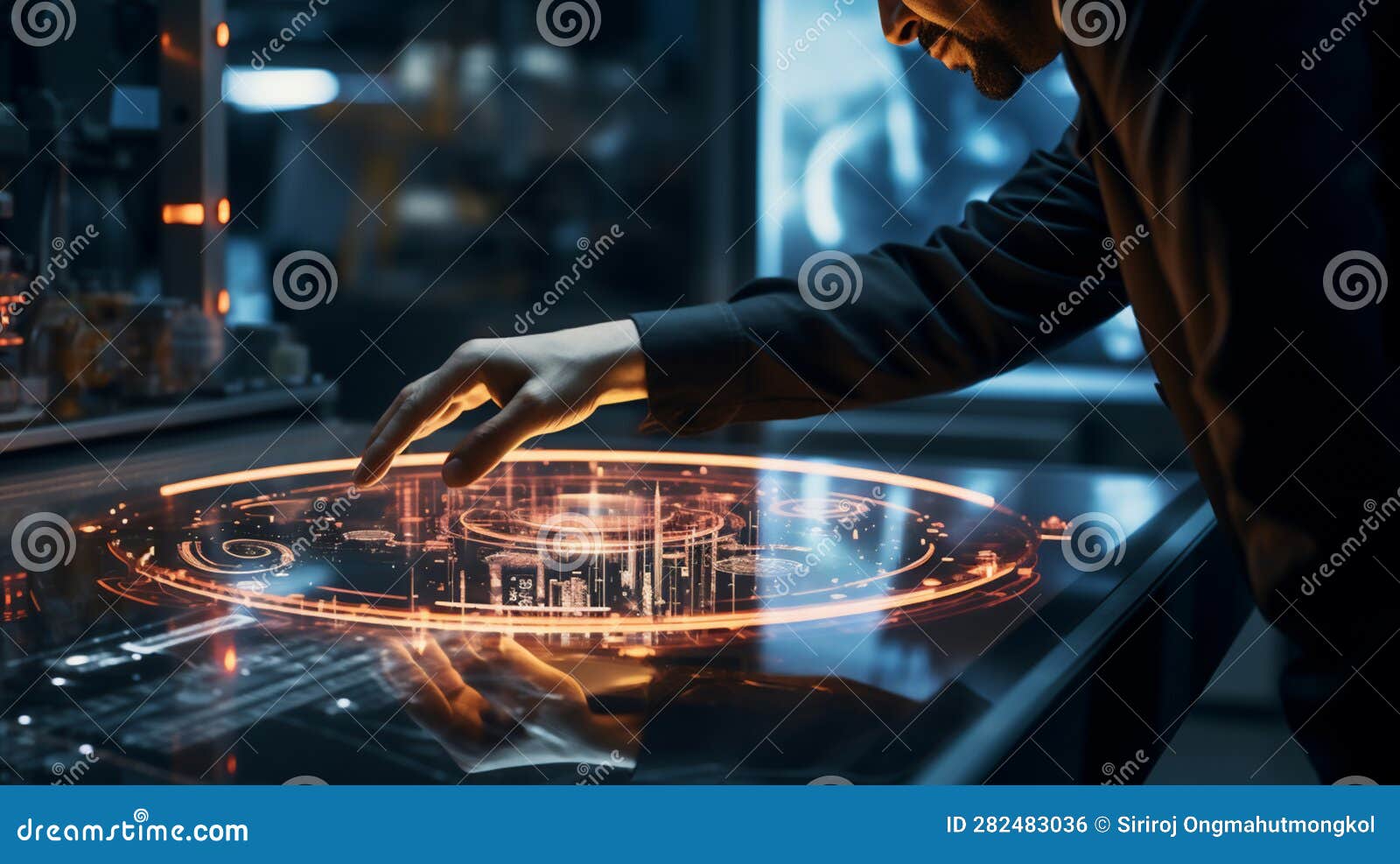 Explore a Digital Future through Cyberpunk Imagery. a Businessman ...