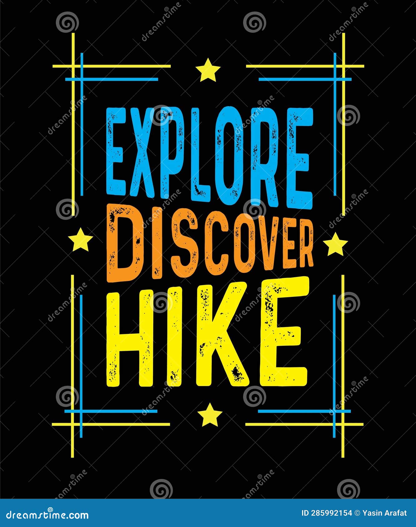Explore Discover Hike Summer Hiking T Shirt Design Stock Vector ...