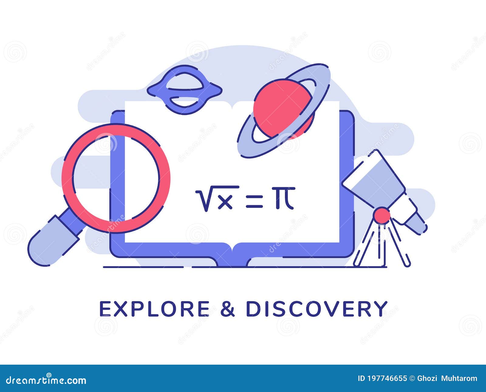 Explore and Discovery Concept Magnified Planet Space on Computer Screen ...