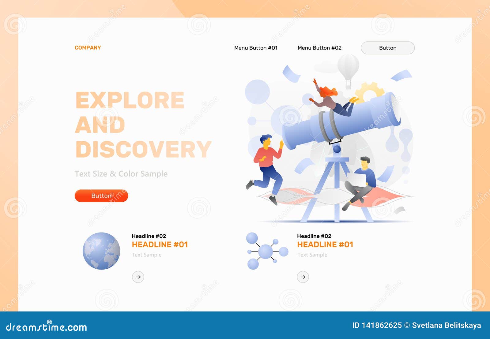 Explore and Discovery Header Template Stock Vector - Illustration of ...