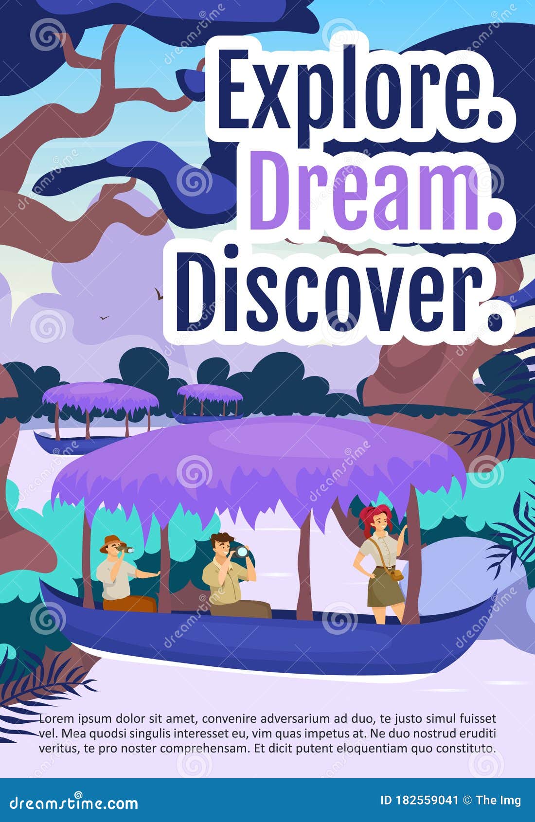 Explore, Dream and Discover Brochure Template Stock Vector ...