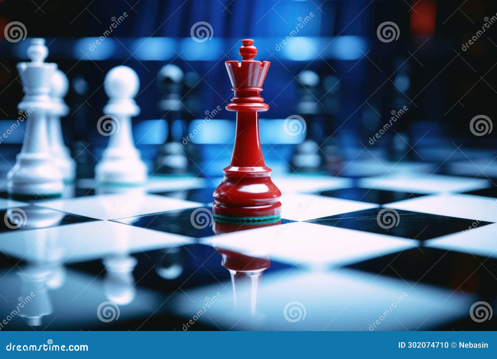 Explore the Dynamics of Chess in a Bold Composition Showcasing a Red ...