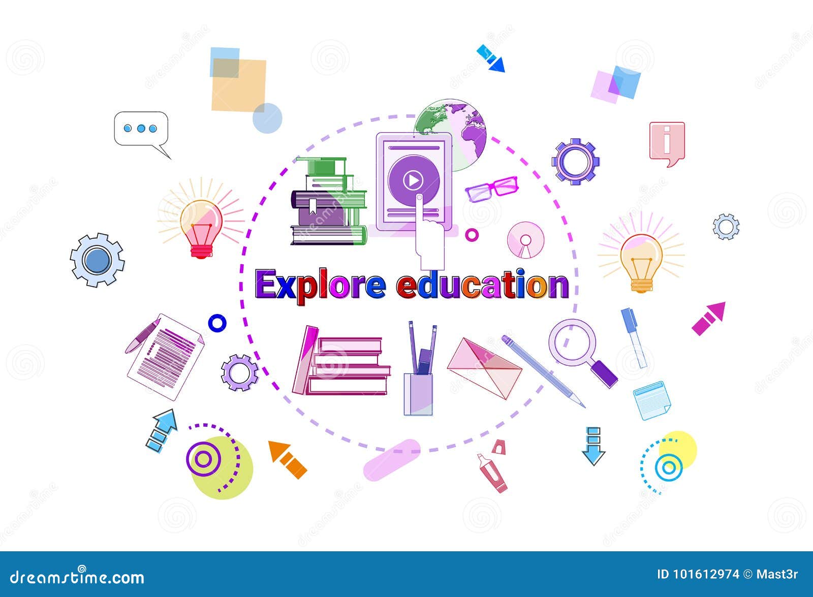 Elearning Concept - Online Learning System Vector Illustration ...