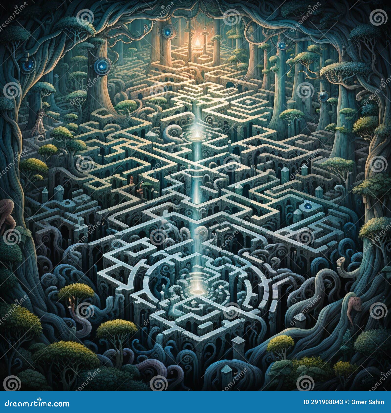 Whimsical Labyrinth With Vibrant Colors Stock Image | CartoonDealer.com ...