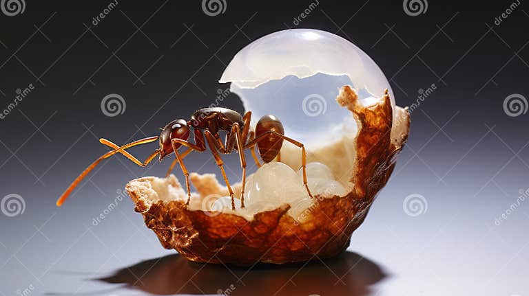 Ant in Organic Cocoon: a Microscopic World of Intrigue Stock ...
