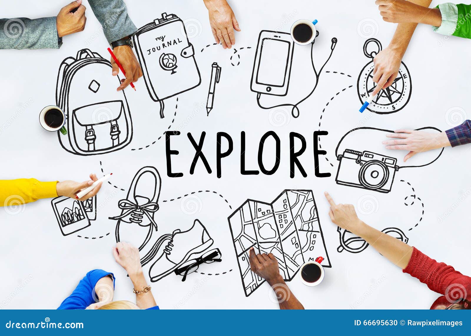Explore Exploration Travel Journey Backpacker Concept Stock Photo ...