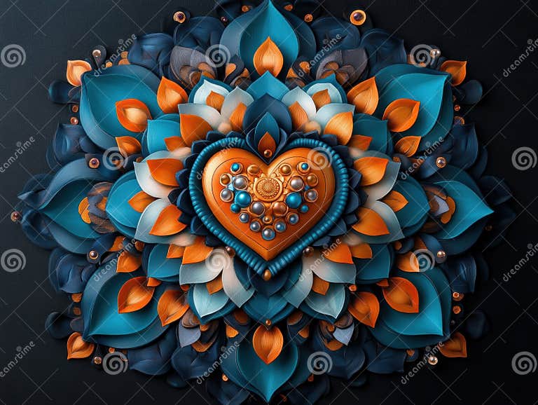 Explore the Exquisite Beauty of an Intricate Mandala with a Heart ...