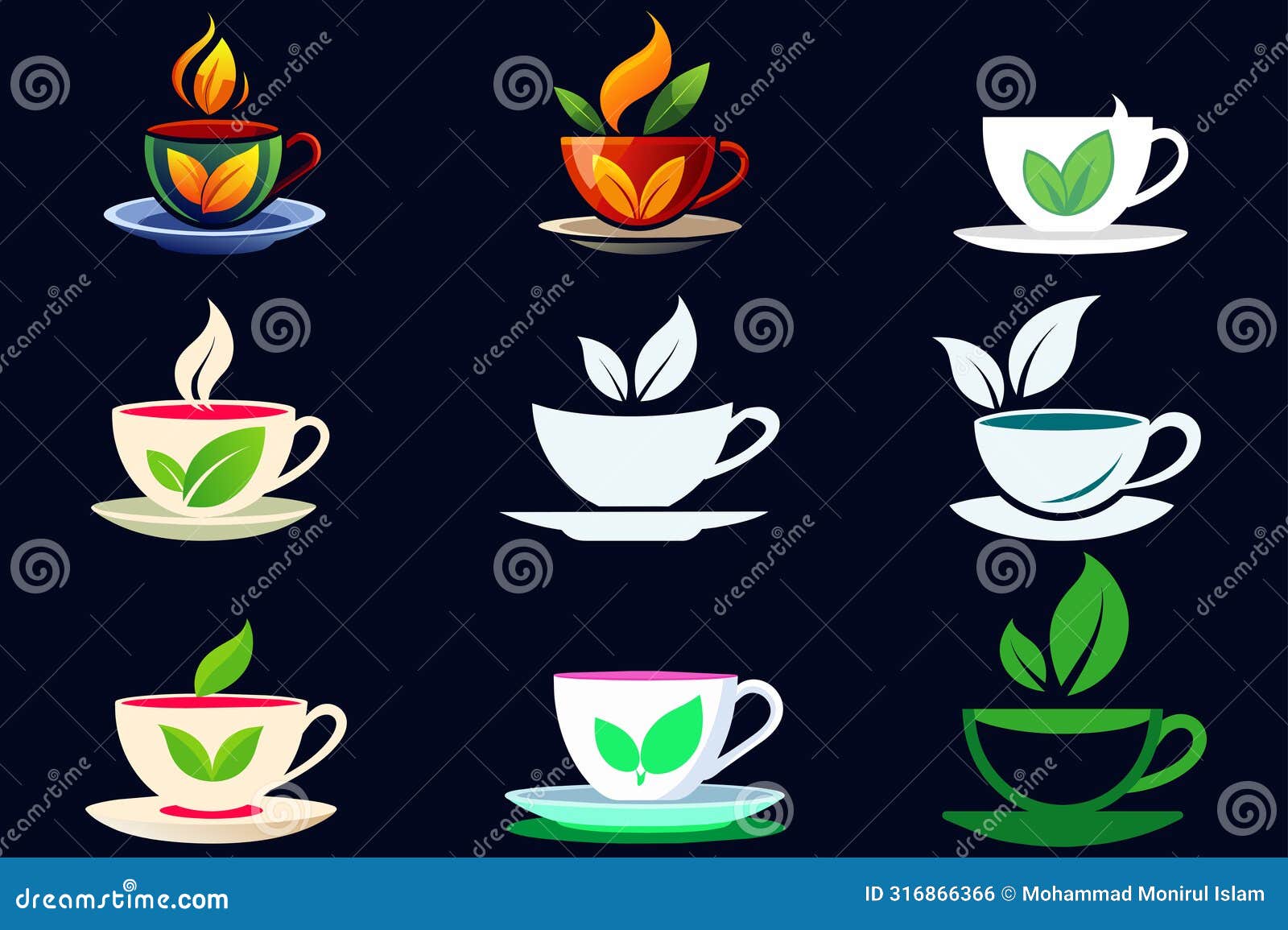 Print Tea Cup Vector: Elegant Illustration Stock Vector - Illustration ...
