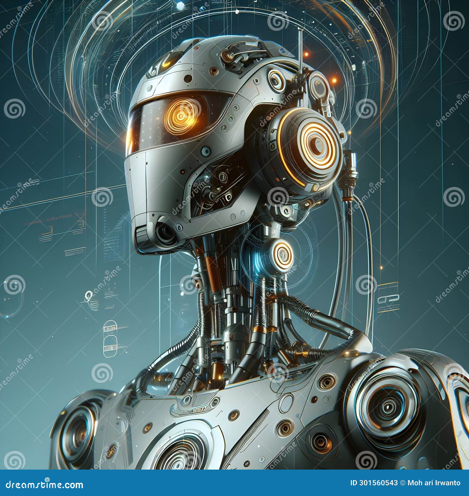 Futuristic AI Robot: Minimalistic 3D Realistic Illustration Eps 11 ...