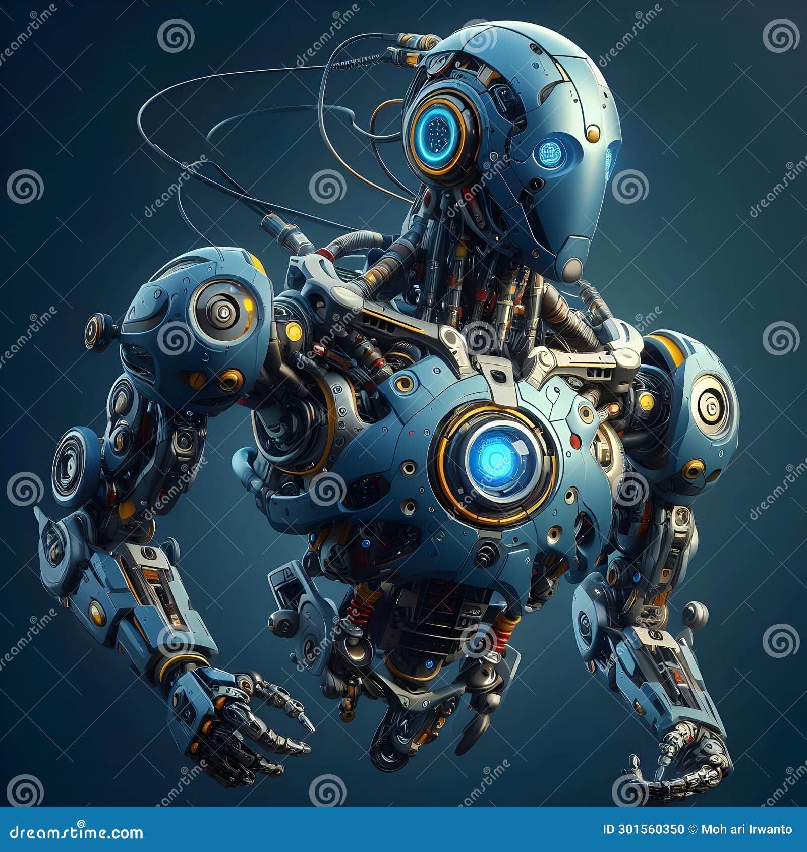 Futuristic AI Robot: Minimalistic 3D Realistic Illustration Eps 18 ...
