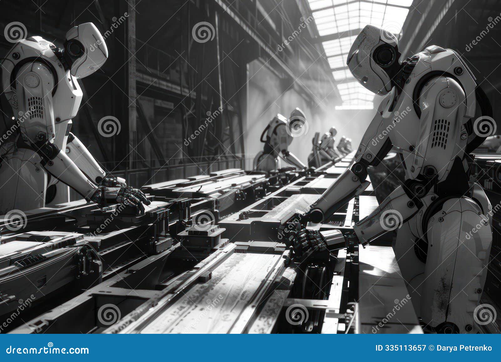 A Highly Advanced Robot With Glowing Orange Eyes Stock Photo ...