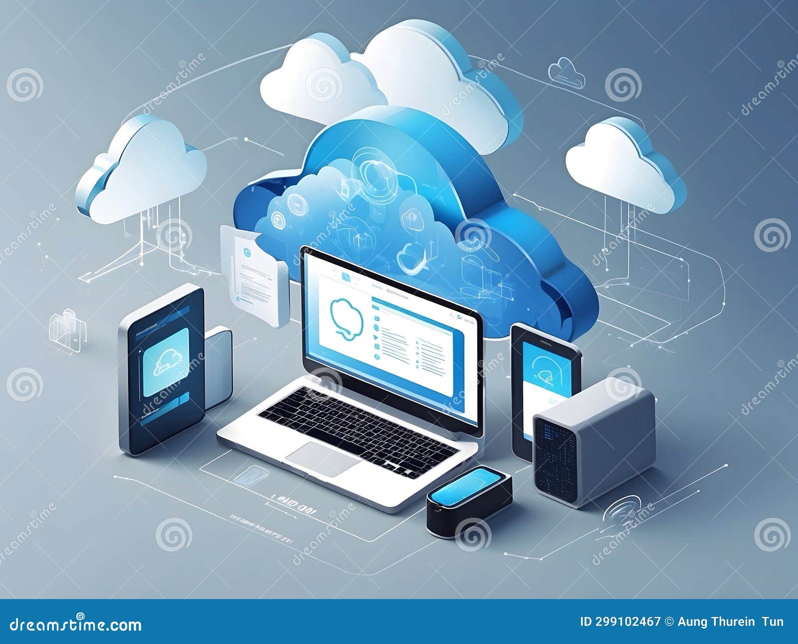 Navigating the Digital Storage Landscape Stock Illustration ...
