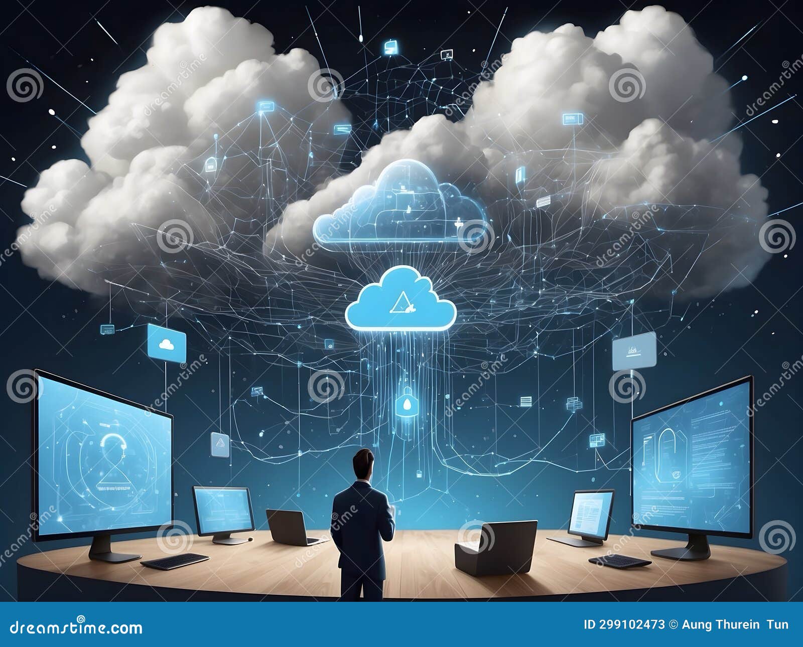 Navigating the Digital Storage Landscape Stock Illustration ...