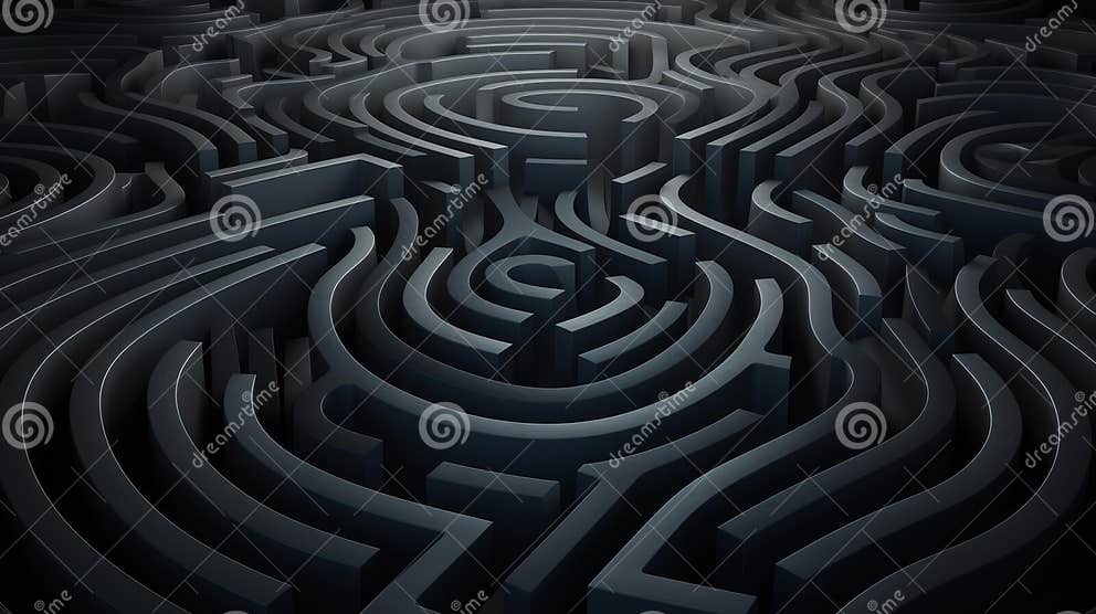 Explore a Geometric Labyrinth Design with Flat Textures, Abstract ...