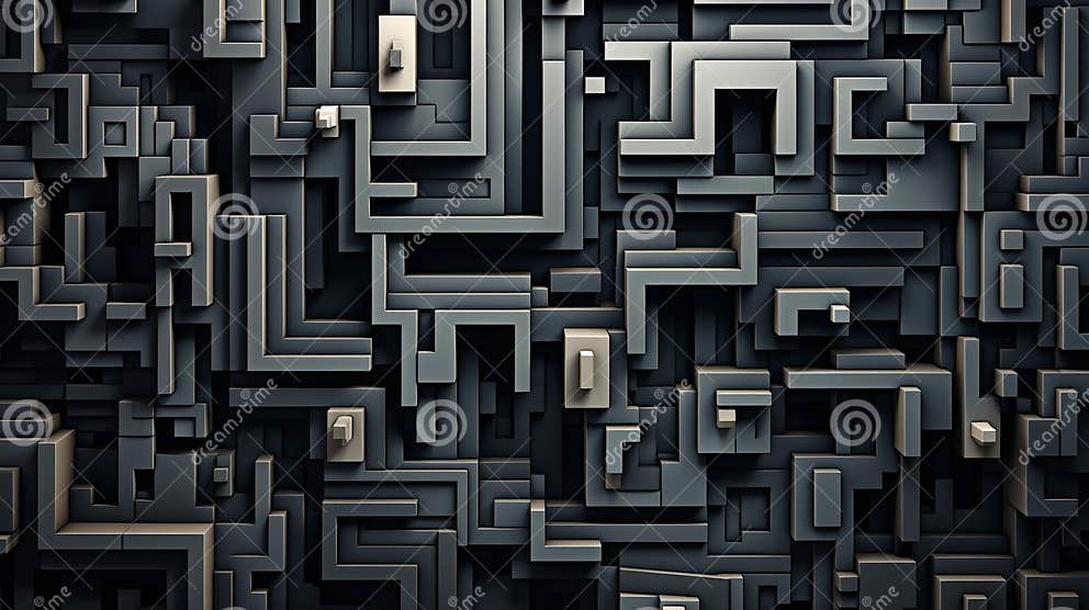 Explore a Geometric Labyrinth Design with Flat Textures, Abstract ...