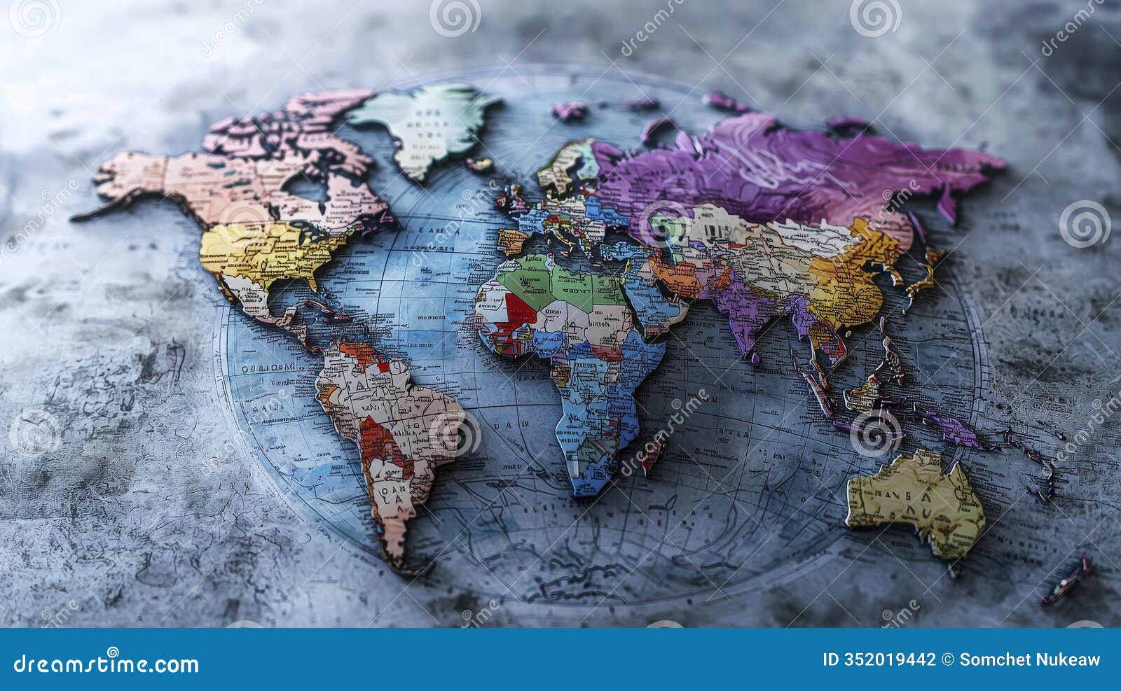 Global Map Illustrating Peaceful Potential World Graphic Representation ...