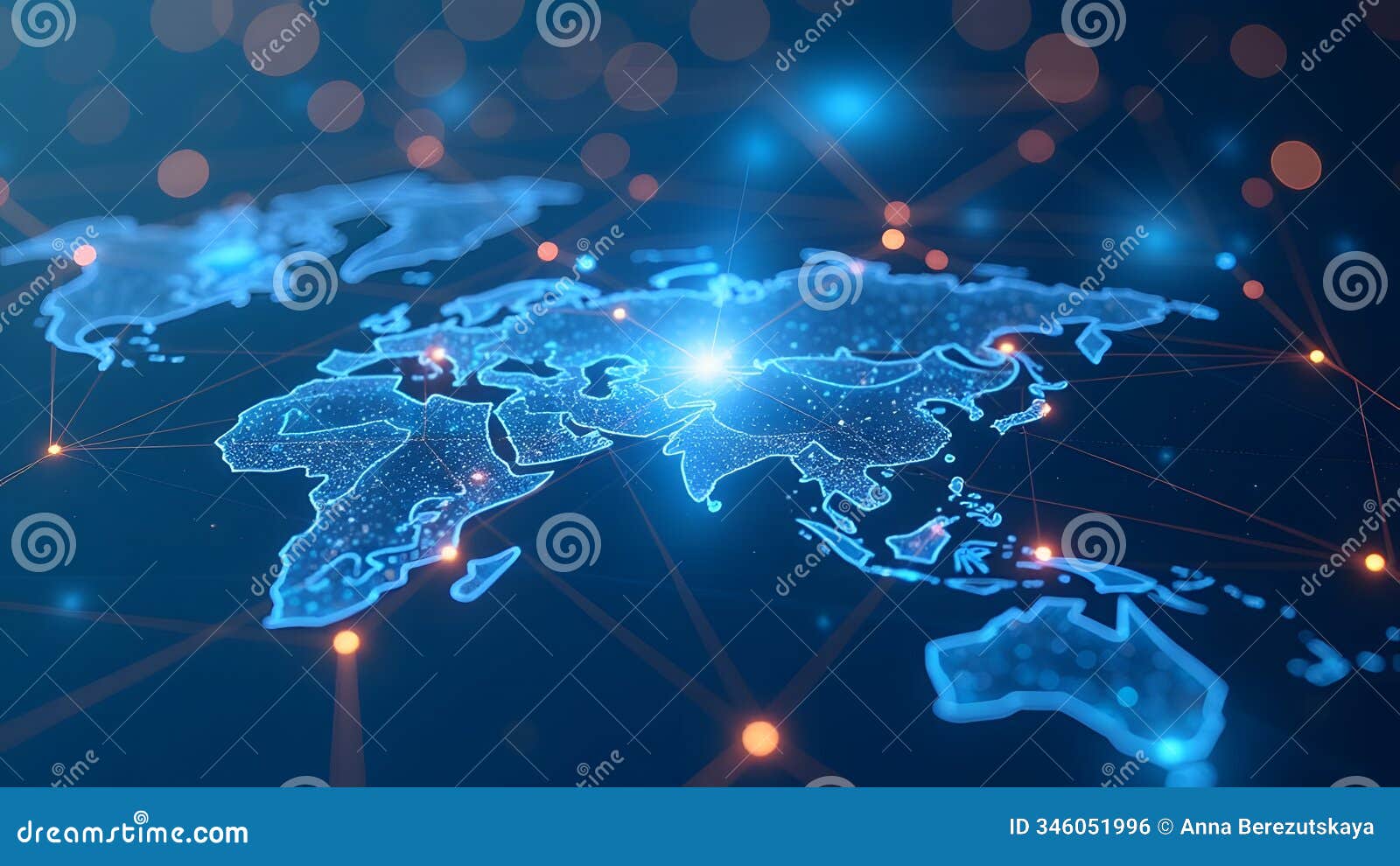 An Innovative Hightech Map Vividly Illustrating Global Connectivity ...