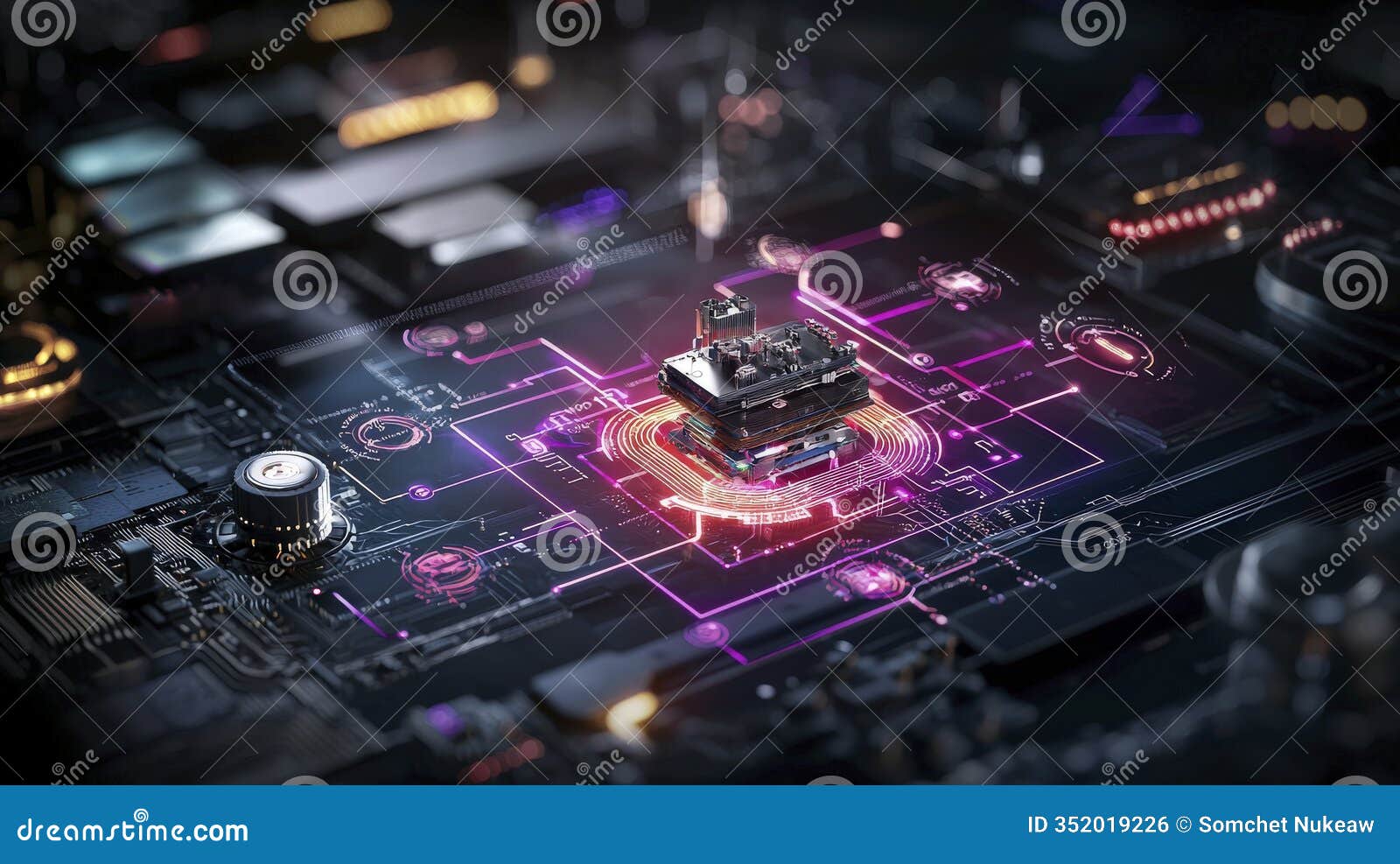 Digital Transformation Flowchart Tech Lab Infographic Design Futuristic ...