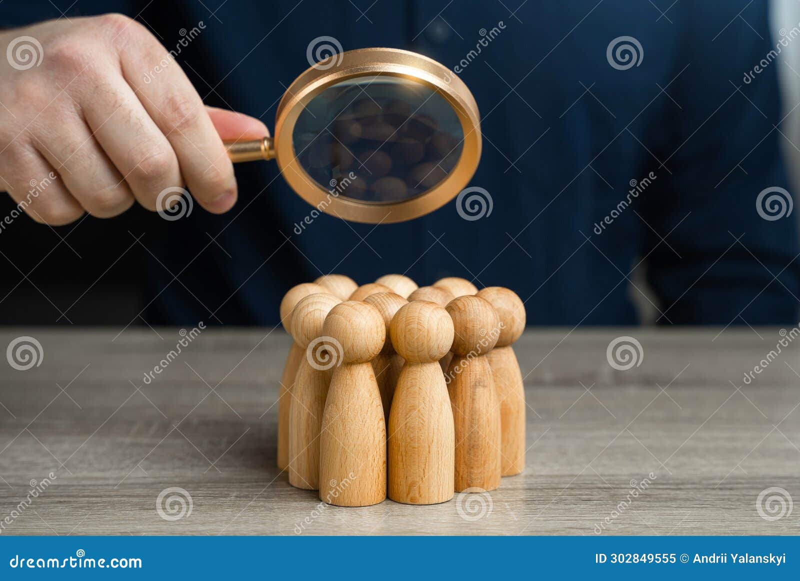 Explore a Group of People. Finding People and Workers on the Job Stock ...