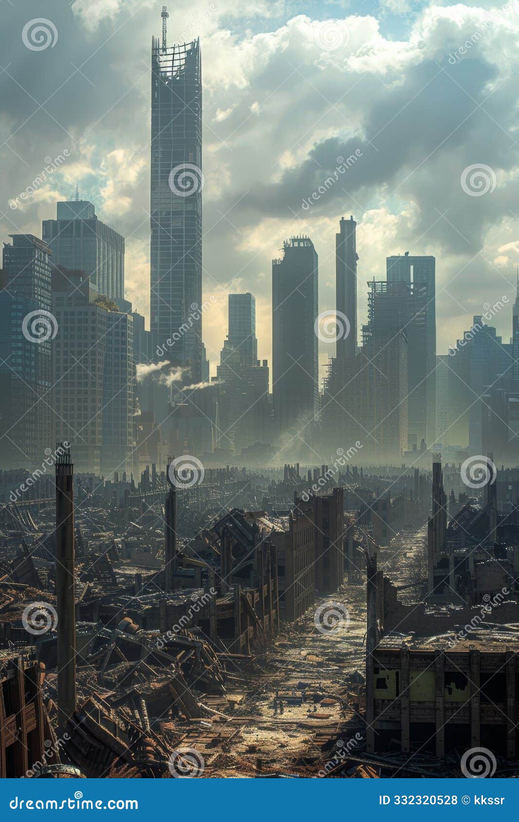 Explore a Haunting Post-apocalyptic Skyline Filled with Ruins of ...