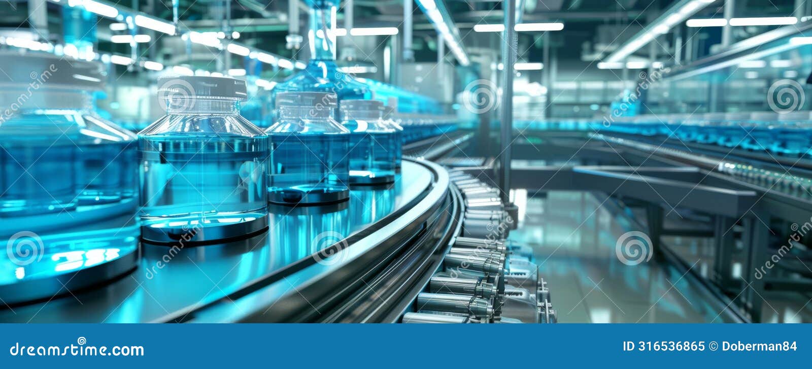 Advanced Pharmaceutical Manufacturing and Automation Facility with Blue ...