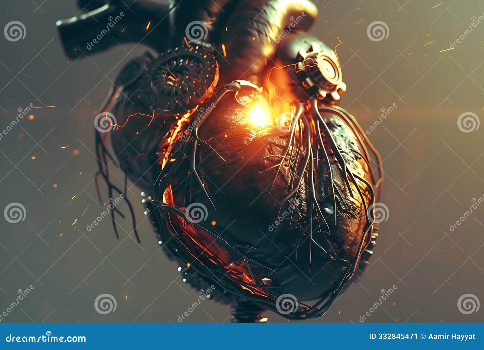 High-Tech Robotic Heart with Innovative Mechanical Design Stock ...