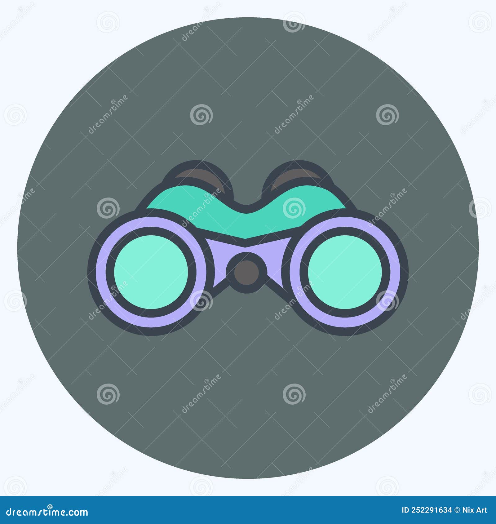 Explore Icon in Trendy Color Mate Style Isolated on Soft Blue ...