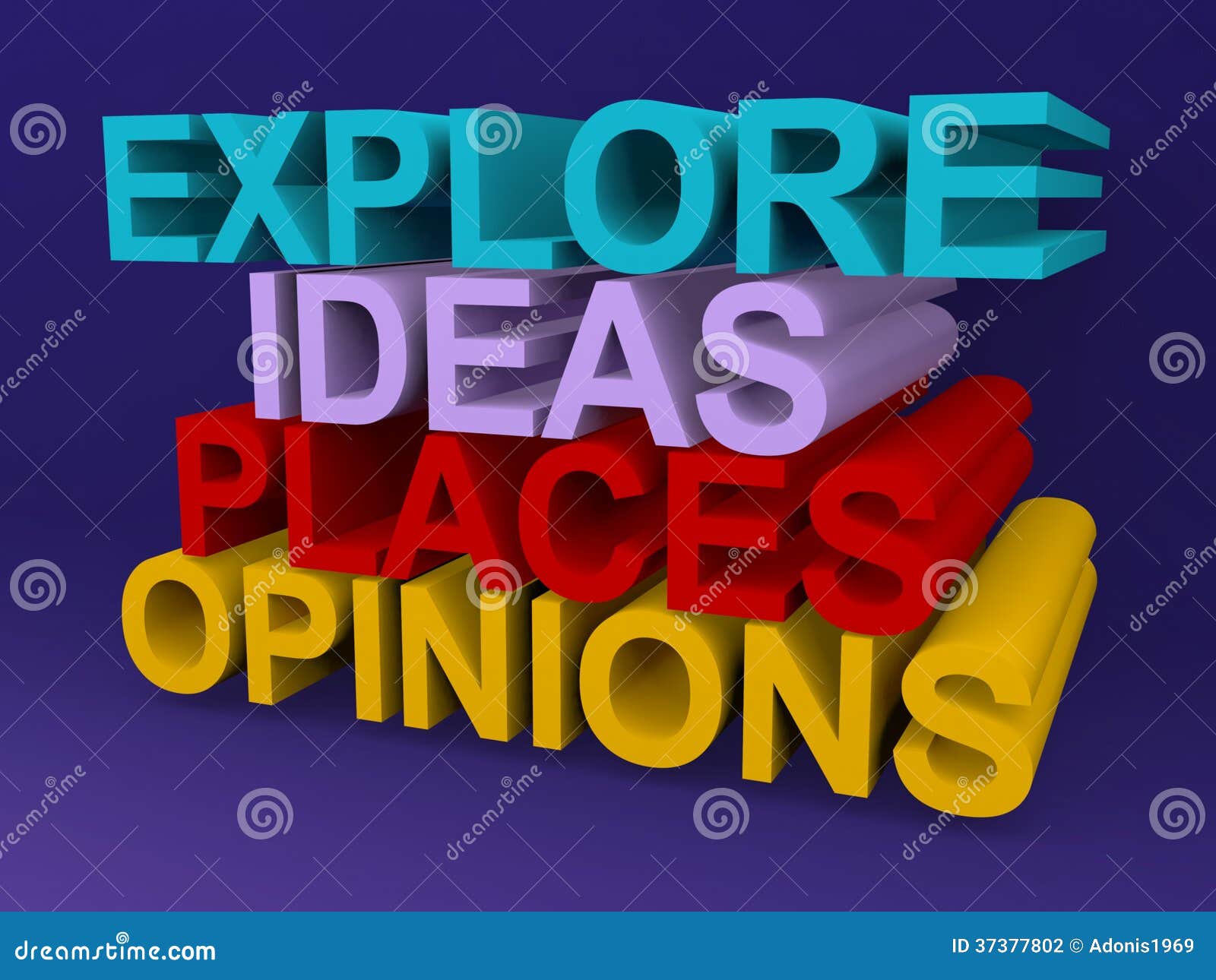 Explore Ideas Places and Opinions Stock Illustration - Illustration of ...