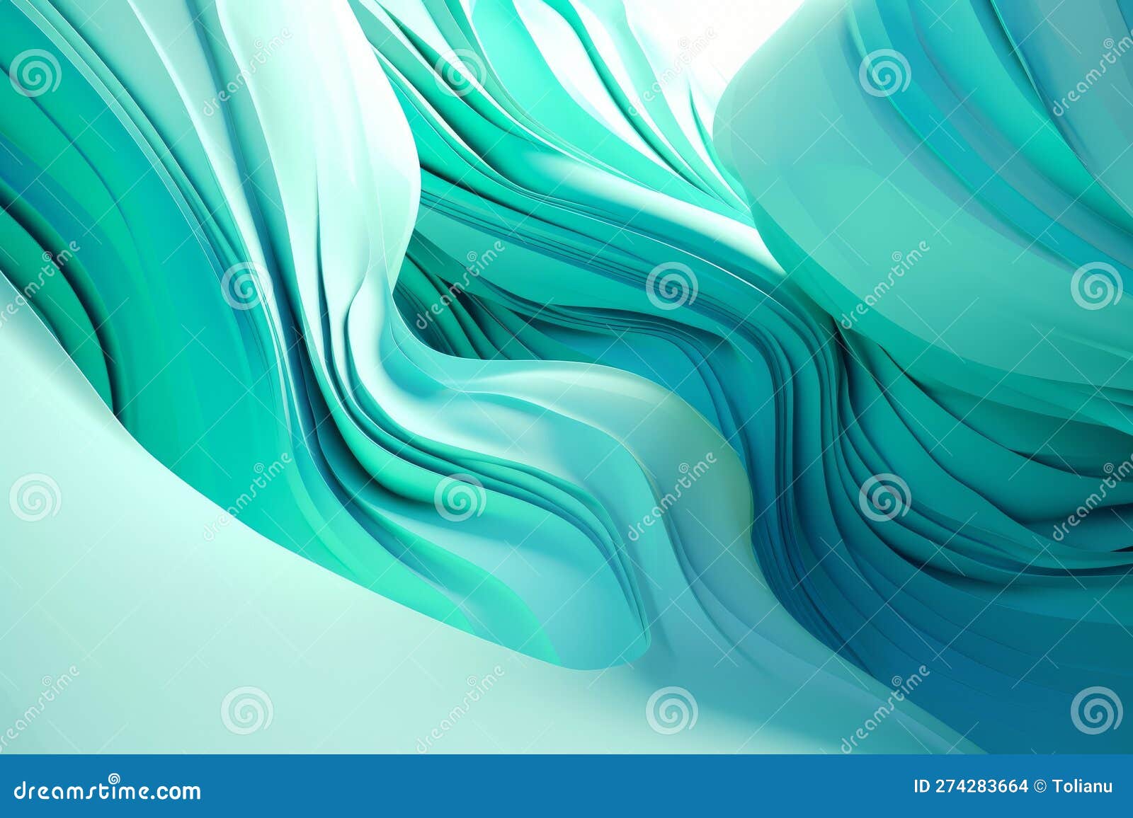 Twisted Waves and Minimalist Design in Sky Blue and Bright Gree Stock ...