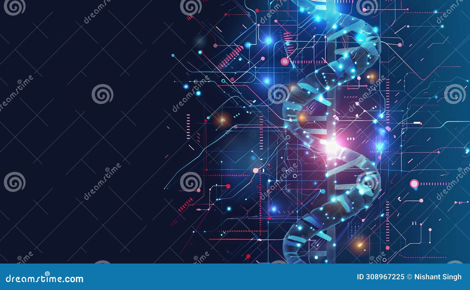 DNA Structure Integrated with Artificial Intelligence Stock ...