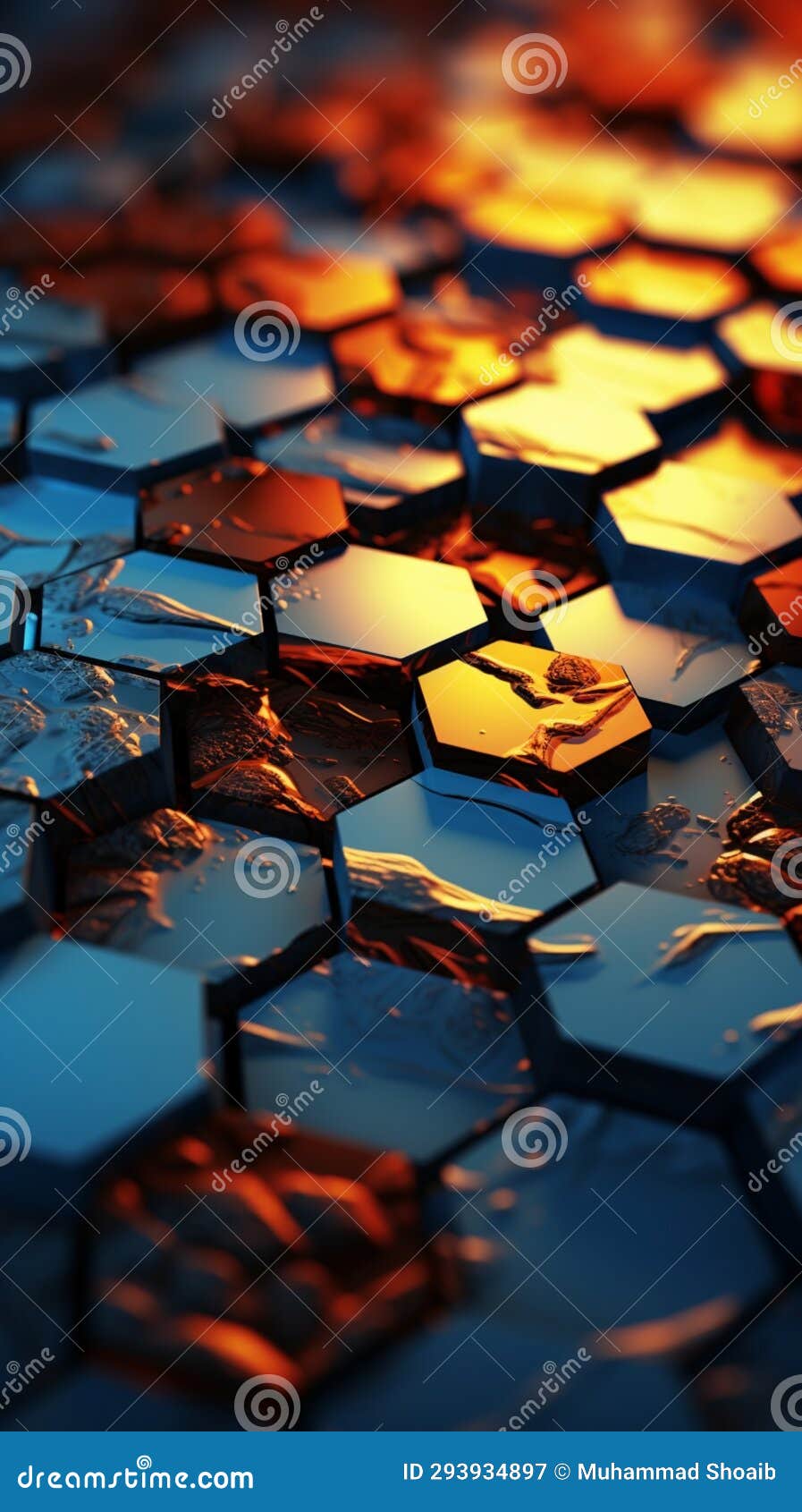 Explore The Intricacies Of A Hexagonal Graphic In Vibrant 3D Rendering ...