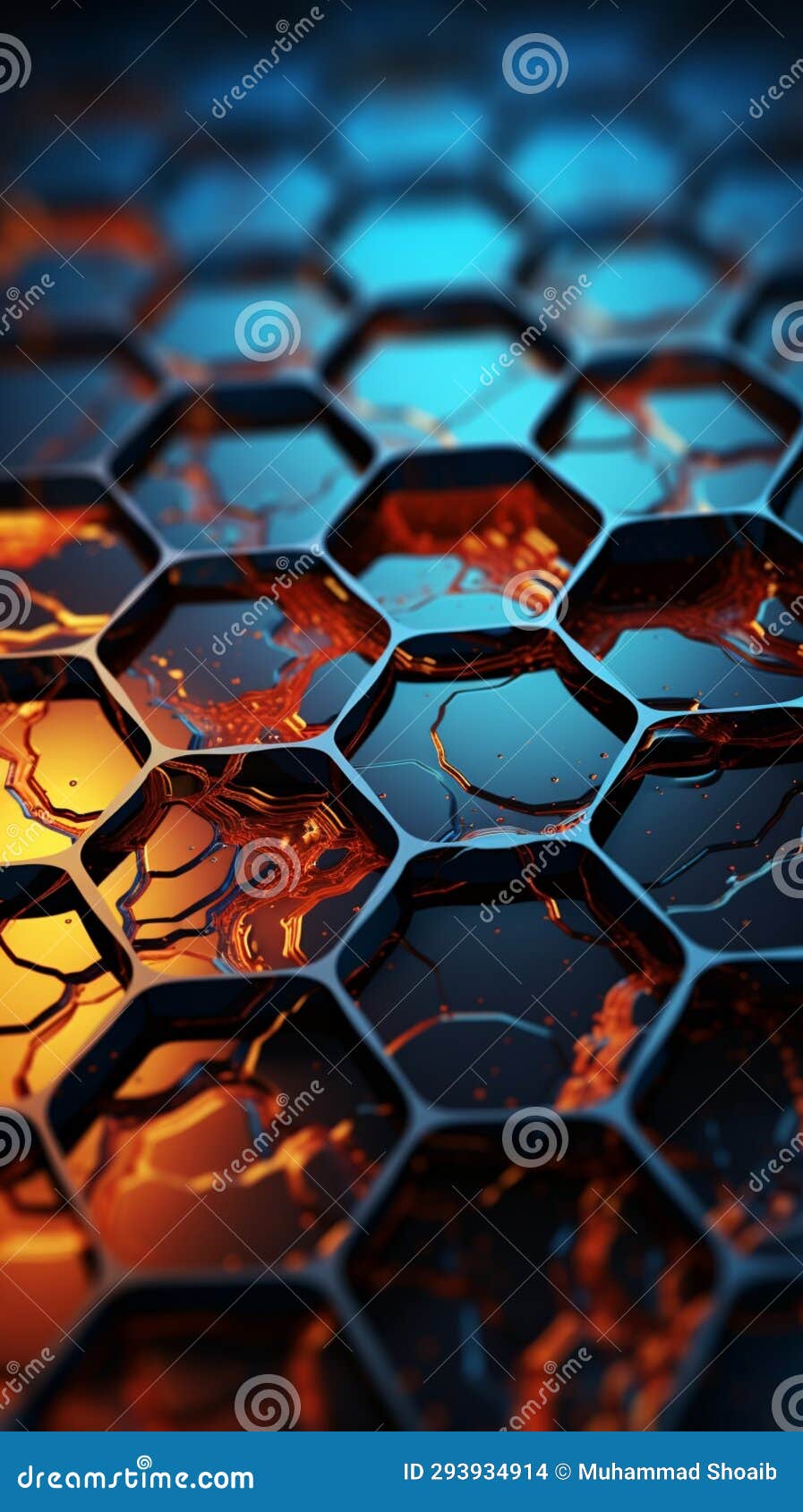 Explore The Intricacies Of A Hexagonal Graphic In Vibrant 3D Rendering ...